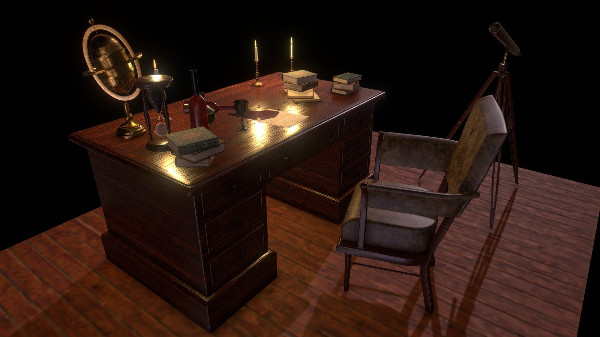 Old Astronomer's Desk - Download Free 3D model by bkflinn [ac29acb ...