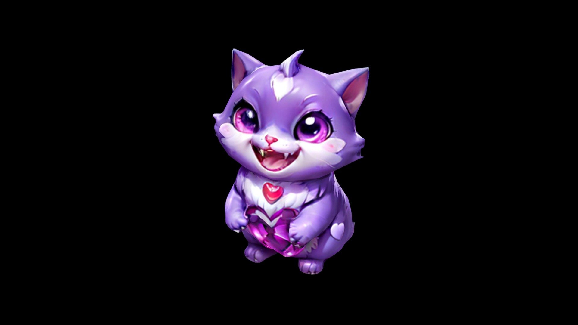 "Purrple Purrfection A Magenta Cat Cartoon in Vi - Download Free 3D ...
