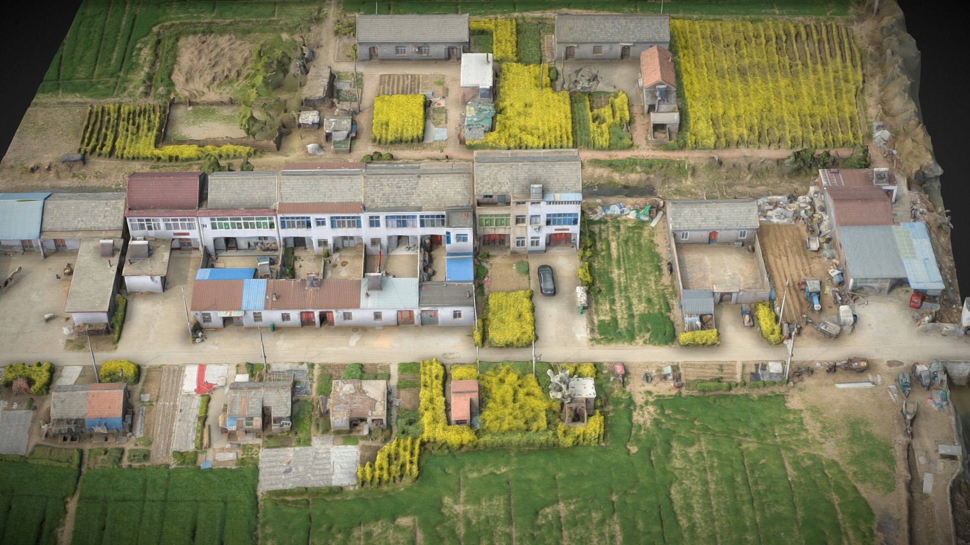 Village, country road, country house and farm - Download Free 3D model ...