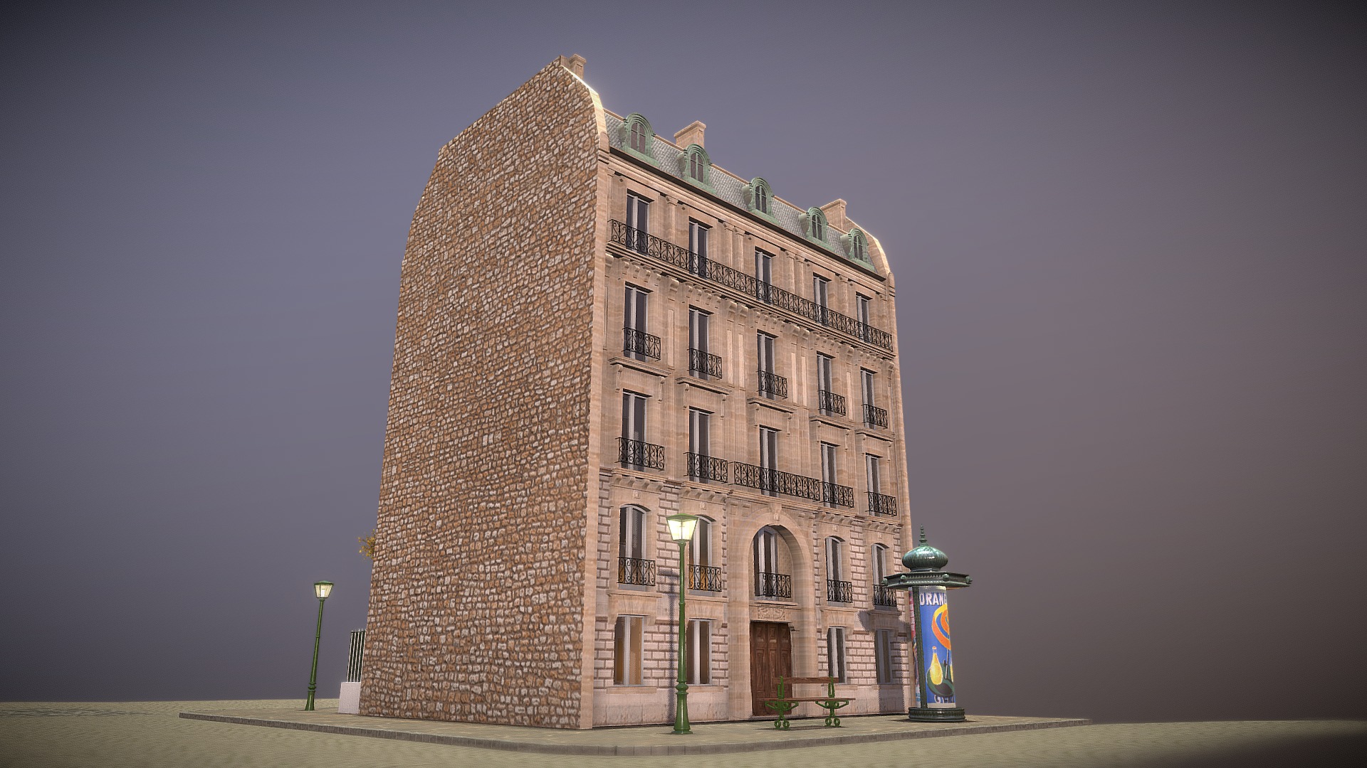 Immeuble parisien / Parisian building - 3D model by mrcyb [ac2e129 ...