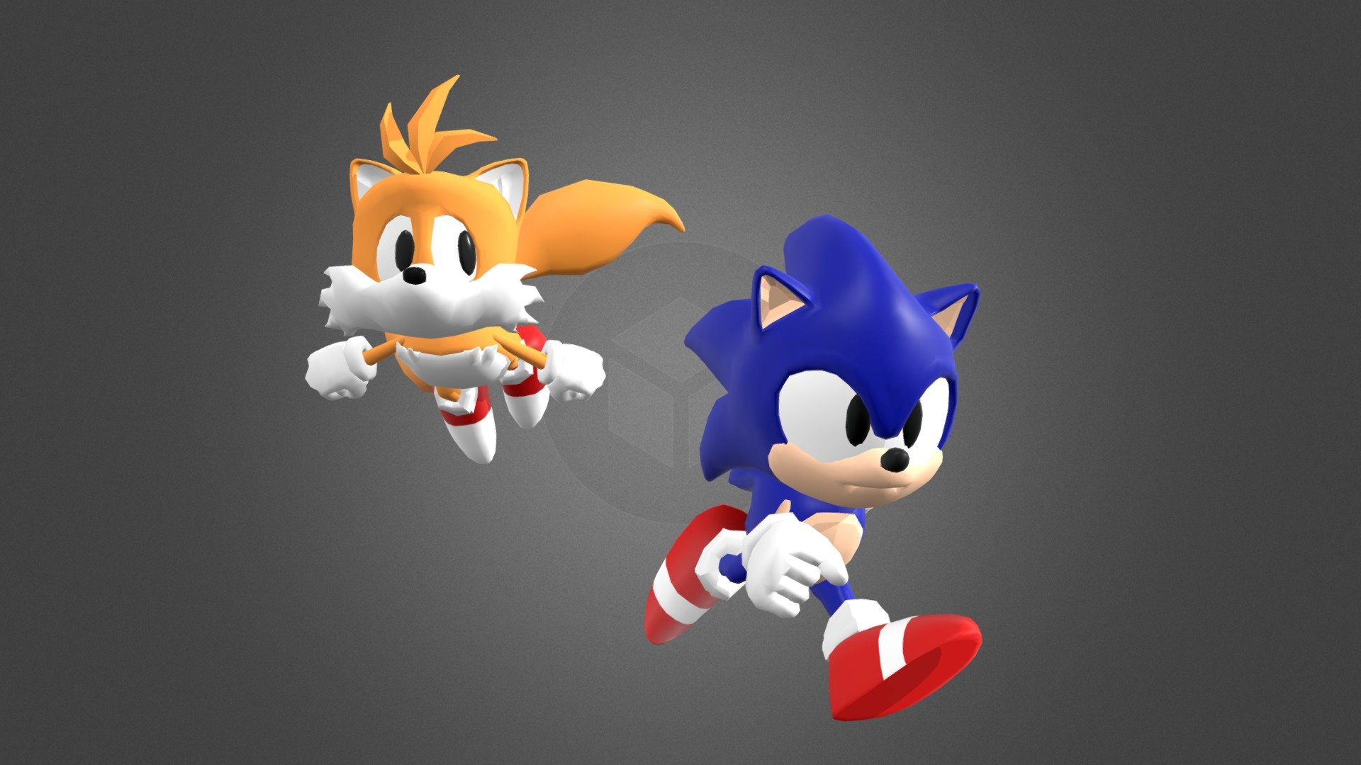 Original game style Sonic 3 characters Fan art - 3D model by kenus ...
