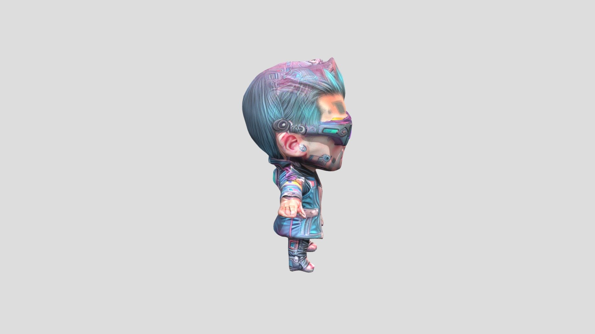 Chibi cyberpunk character - 3D model by VarunVP [ac320e0] - Sketchfab