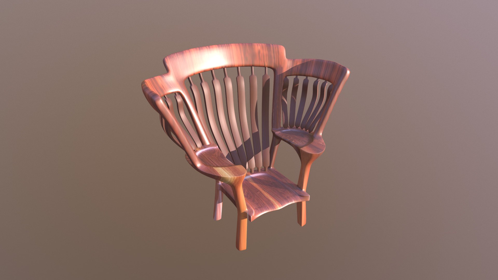 Sample 3D Triple Rocking Chair - 3D model by sovietz [ac3c785] - Sketchfab