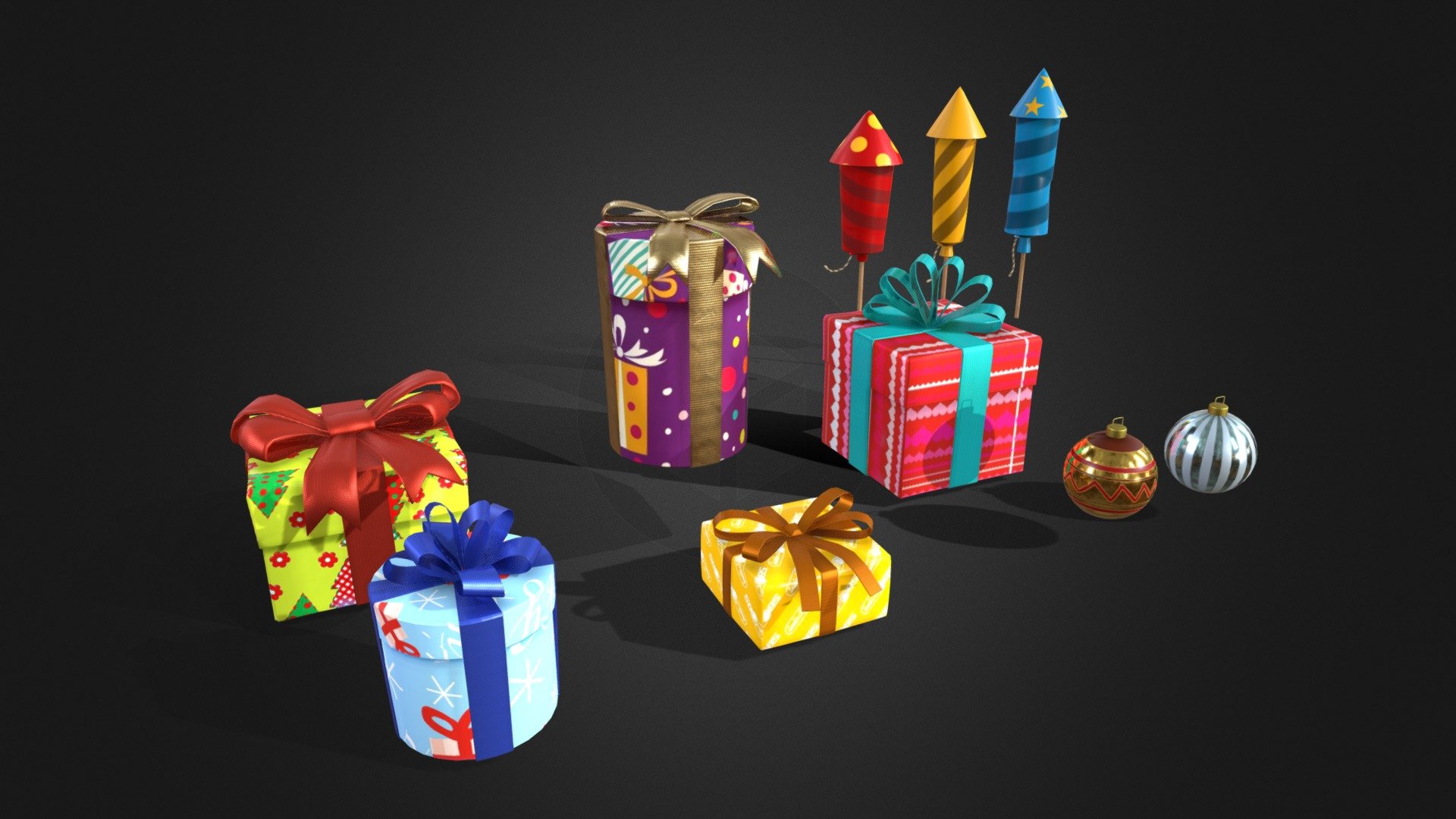 Christmas Gift Set - Buy Royalty Free 3D model by xiaofeihui [ac44446 ...