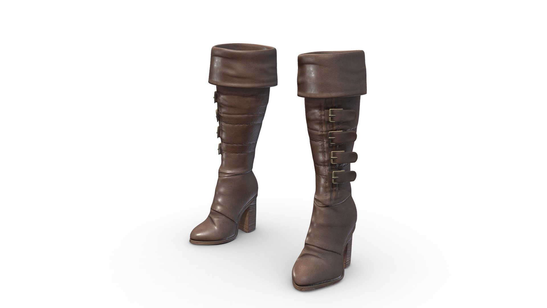 Female Fantasy High Heel Calf Boots - Buy Royalty Free 3D model by 3dia ...
