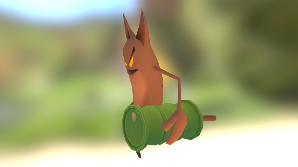CAT-WITH BARREL IDLE ANIMATION - 3D model by tariqali [ac5025e] - Sketchfab