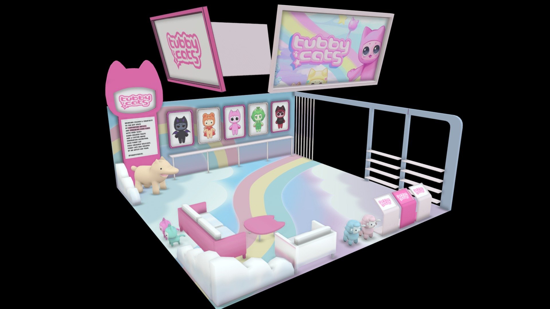 tubby cats booth - Download Free 3D model by m3org [ac55ff9] - Sketchfab