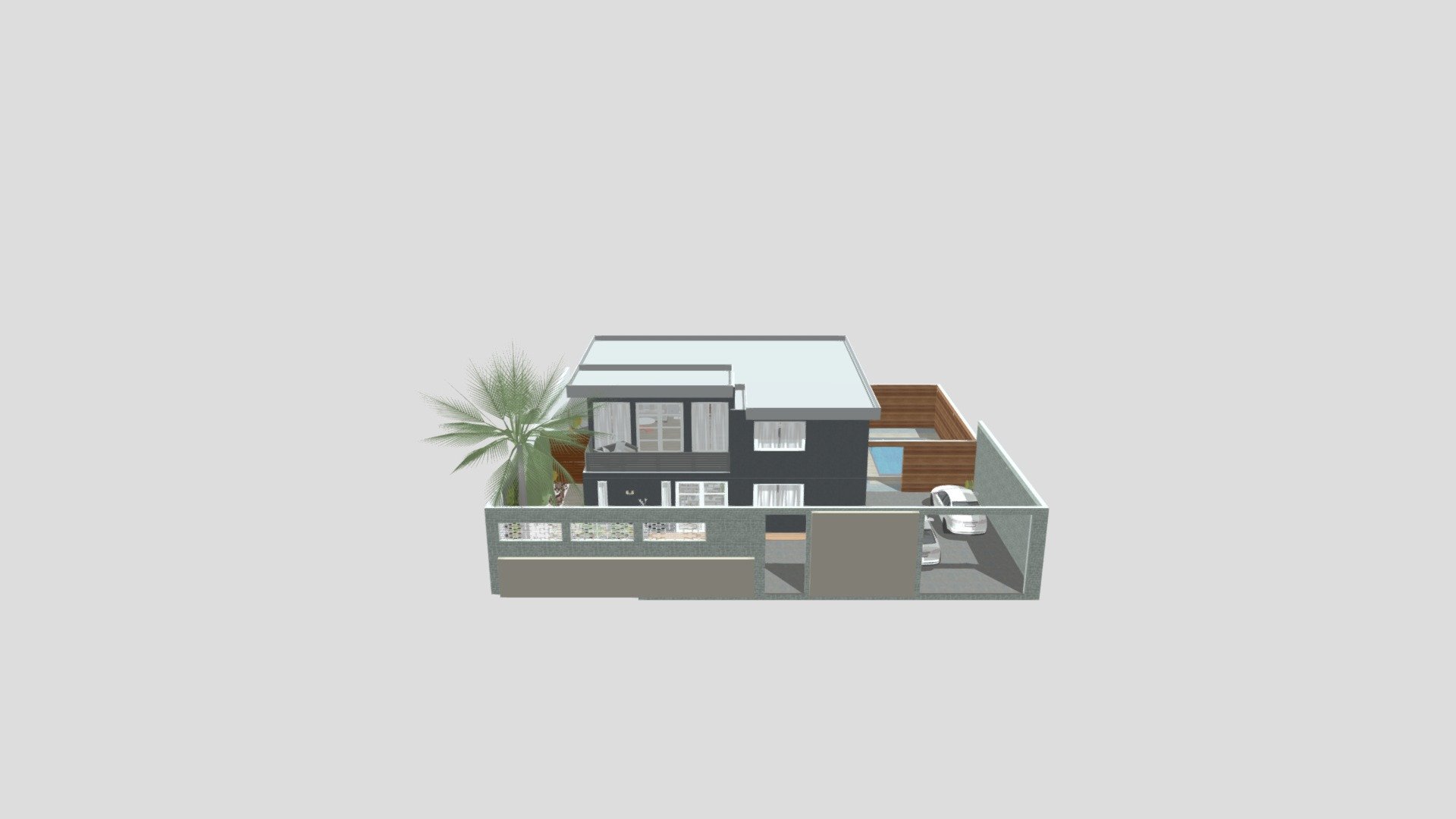 Grey House - Download Free 3D model by Home Design 3D (@homedesign3d ...