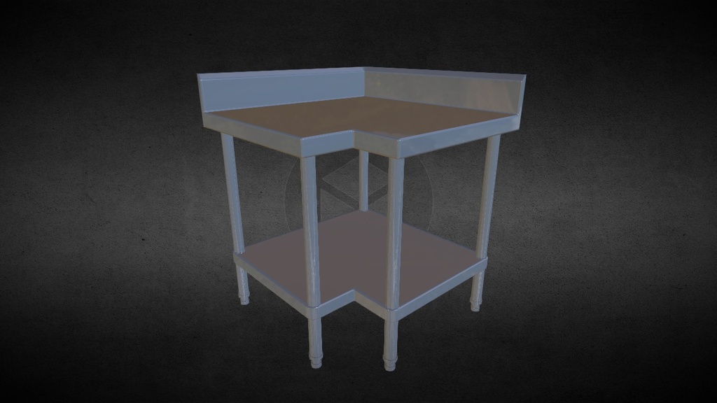 Stainless Steel Grade Corner with Splash Back - 3D model by srynne ...