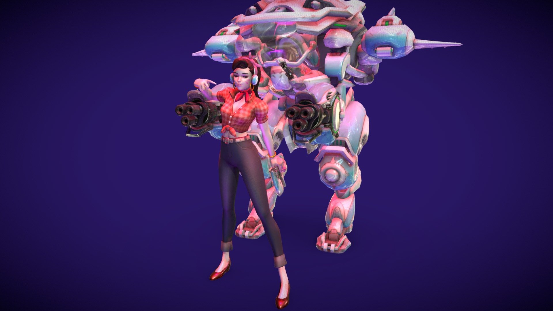 D.Va PinUP - Download Free 3D model by Casttelan2 [ac69a9c] - Sketchfab