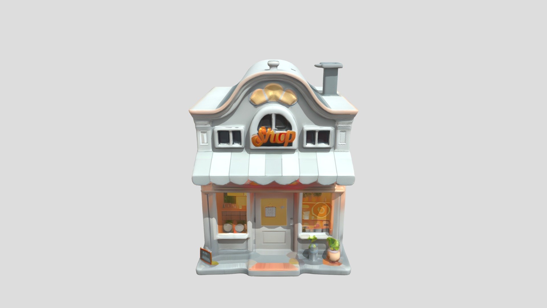 Small stylized shop building - 3D model by starcadius [ac6a8ad] - Sketchfab