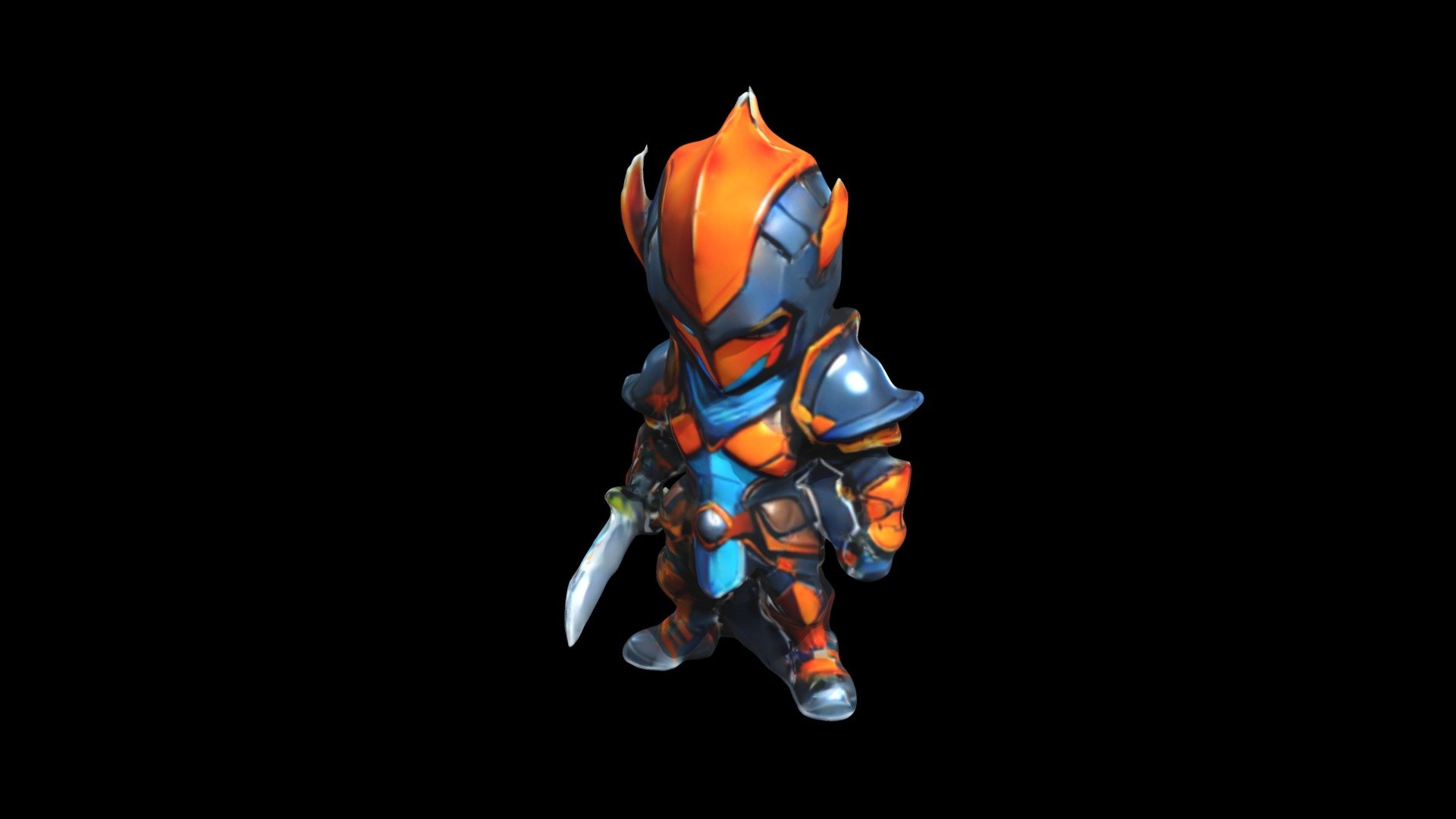A cartoon battle armor character with blue eyes - Download Free 3D ...