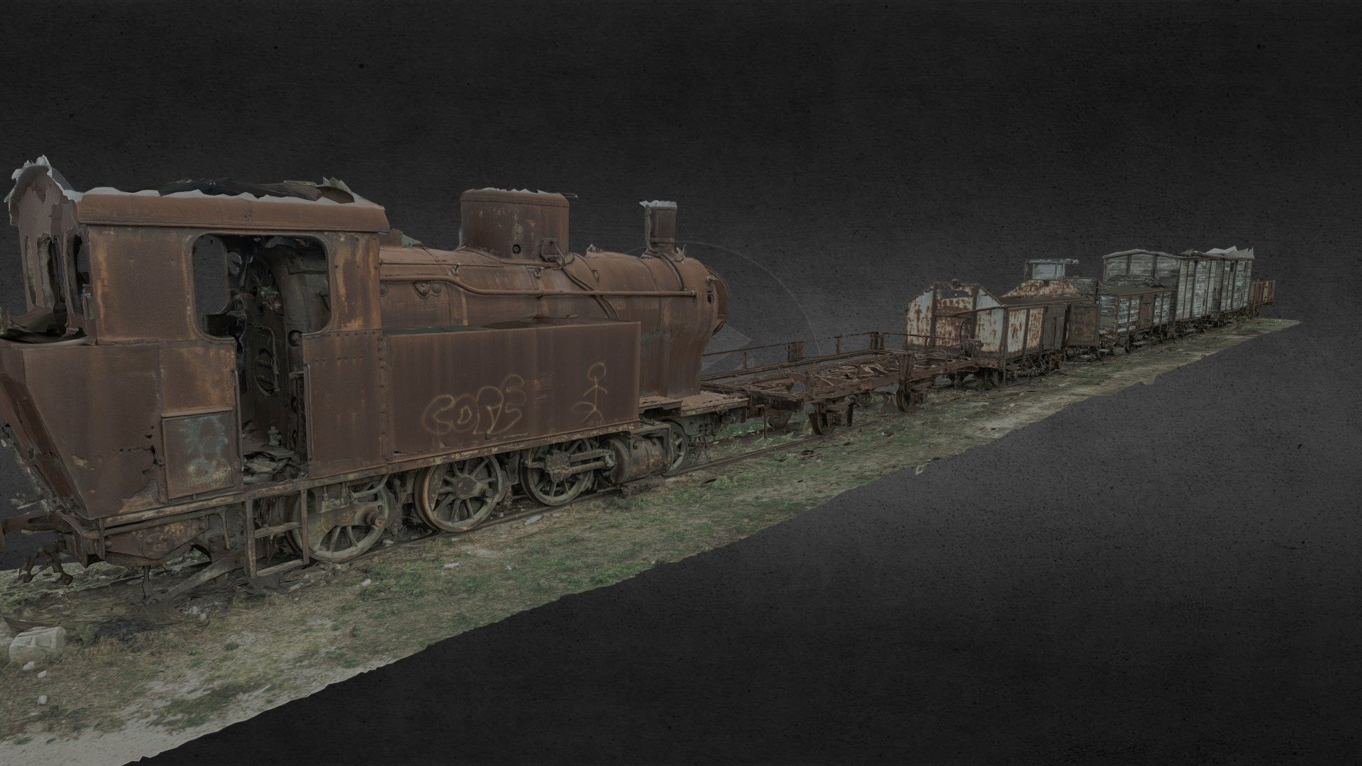 Old rusty train @Tempio-Pausania railwaystation - 3D model by REDcatch ...