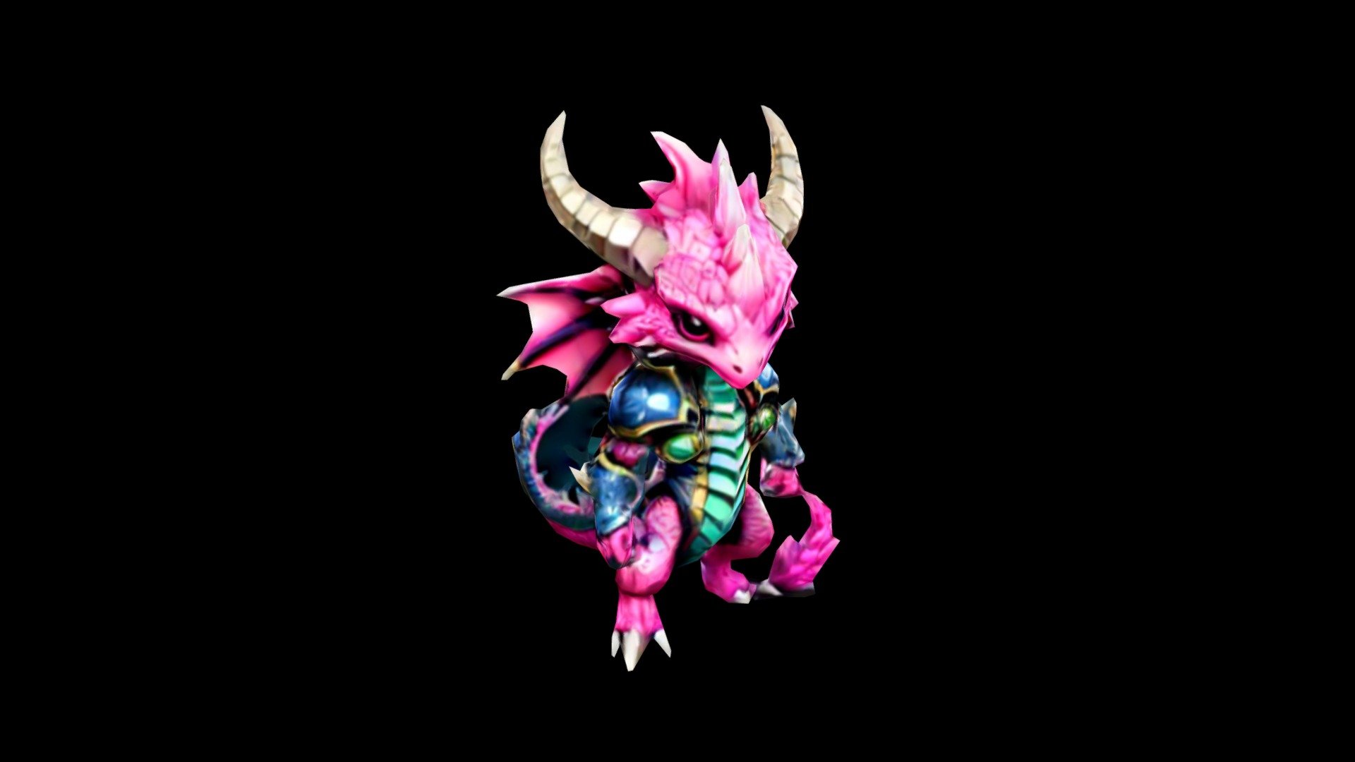 A Pink Dragon with a Serious Look - Download Free 3D model by klrxyz ...