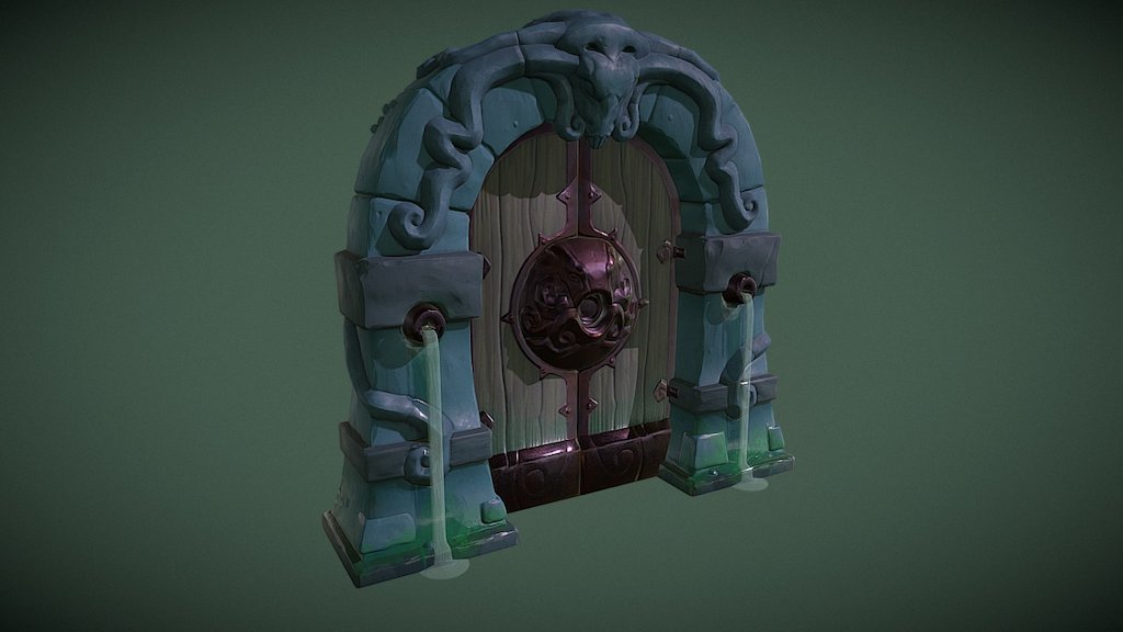 Dungeon gate game asset - 3D model by ansonweese [ac86305] - Sketchfab