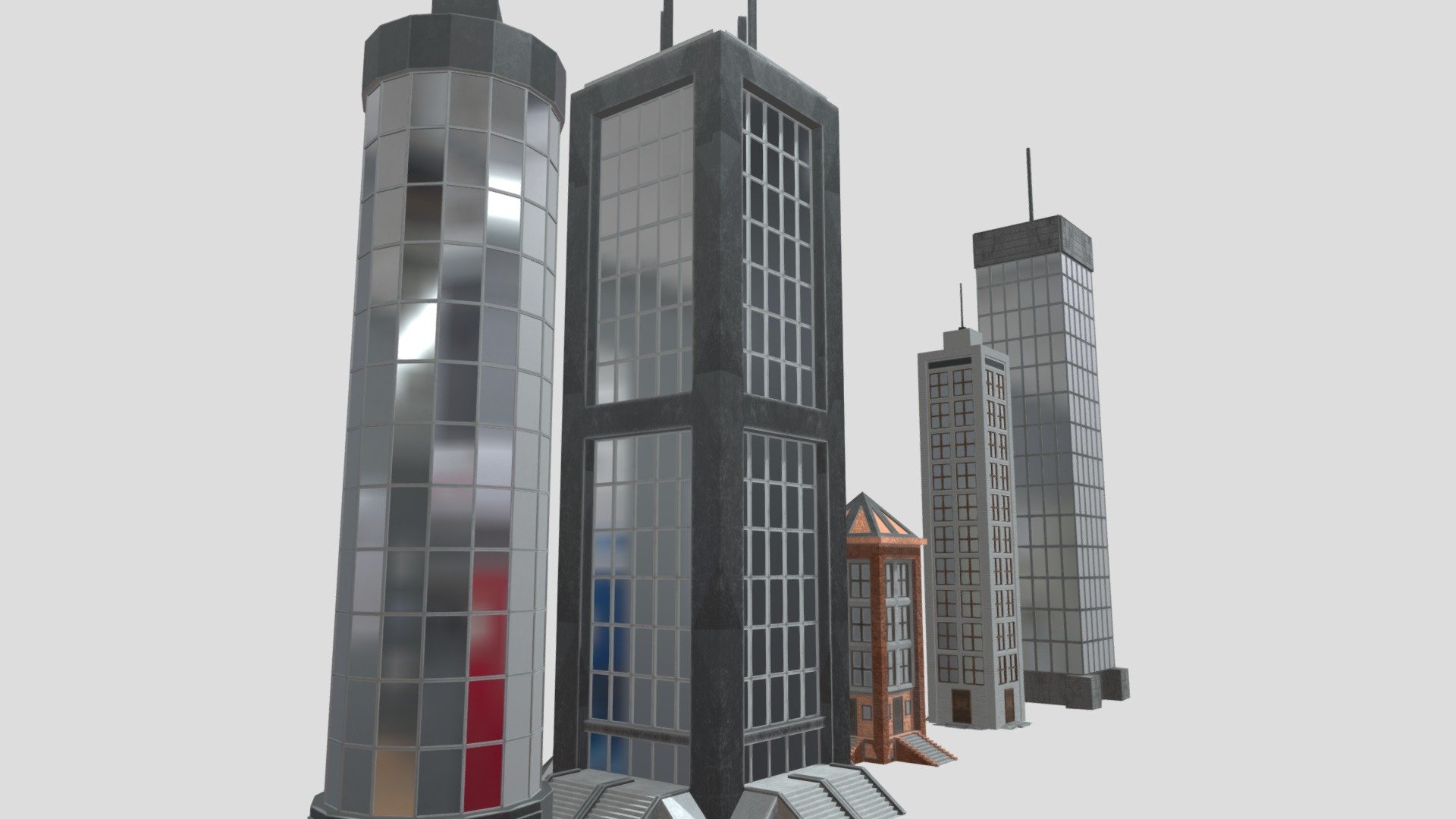 5 Buildings Pack - 3D model by Parnoico [ac88dec] - Sketchfab