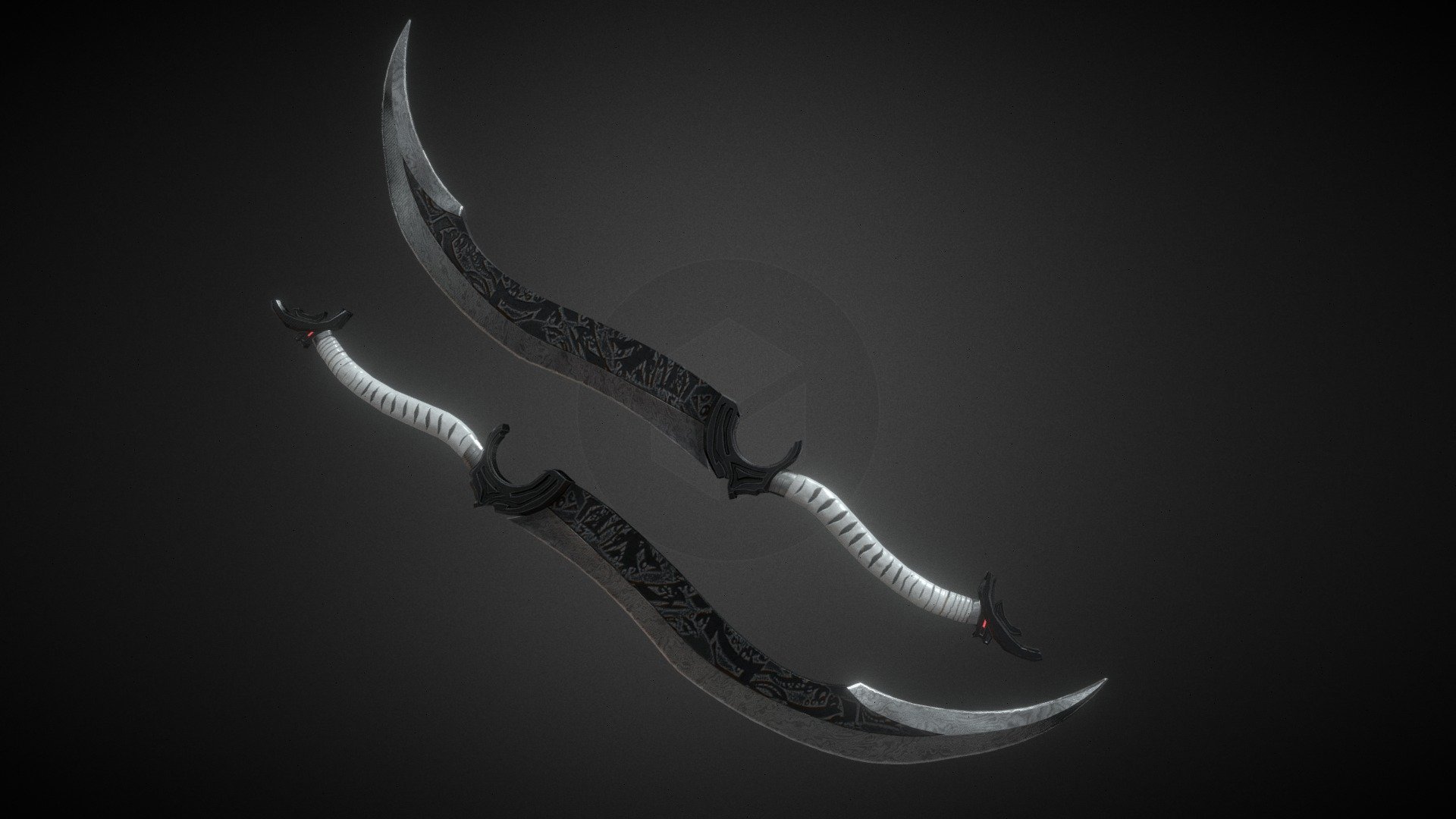 Double swords "Fangs" - low-pole Game Ready - 3D model by Akir ...