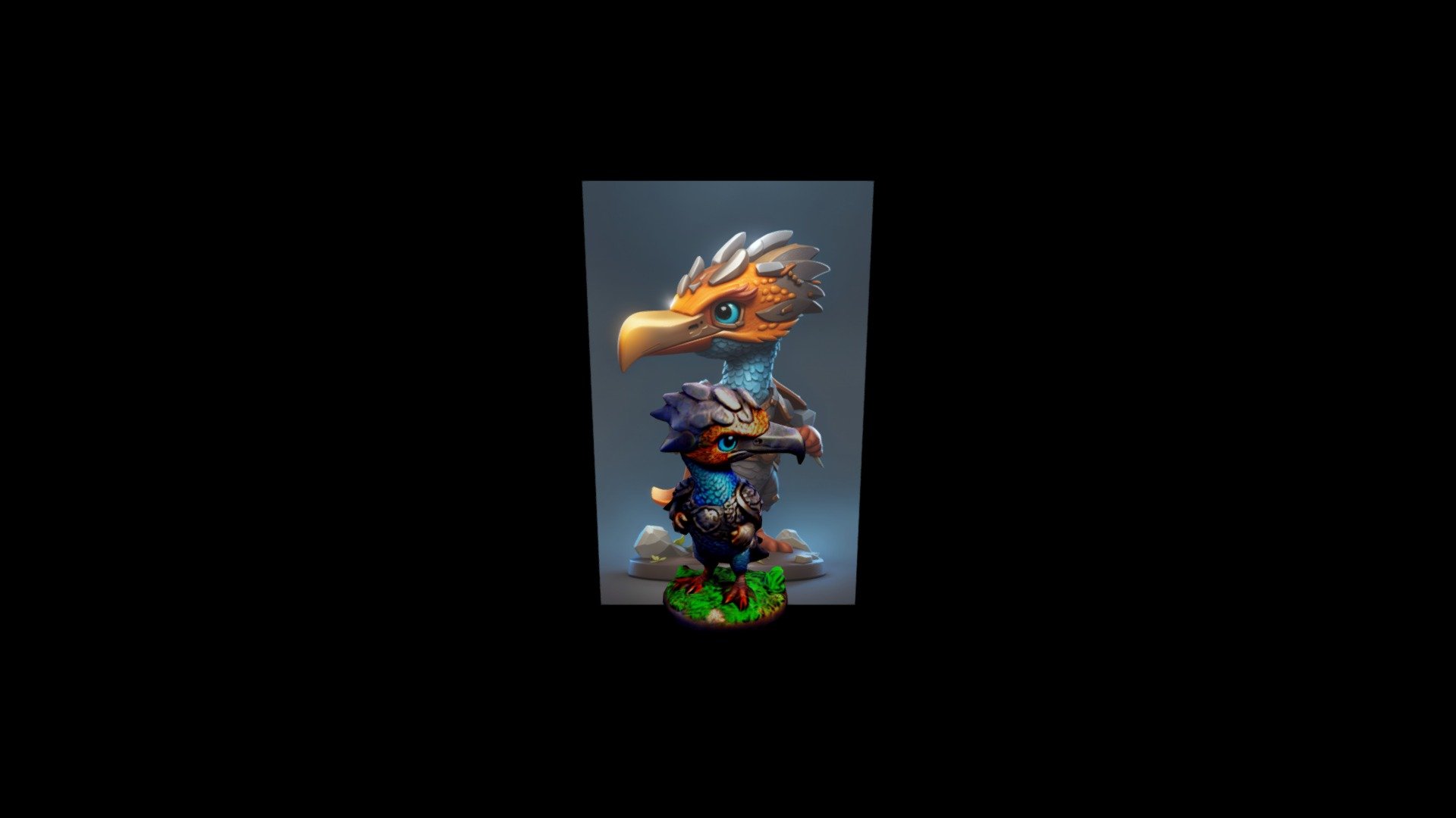 "Cute Bird Character with Armor" A cartoon-st - Download Free 3D model ...