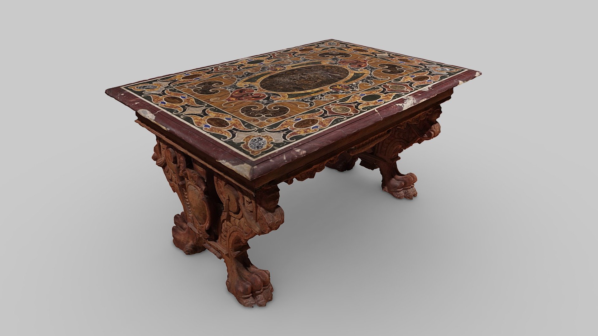 Marble Topped Centre Table - Download Free 3D model by artfletch ...