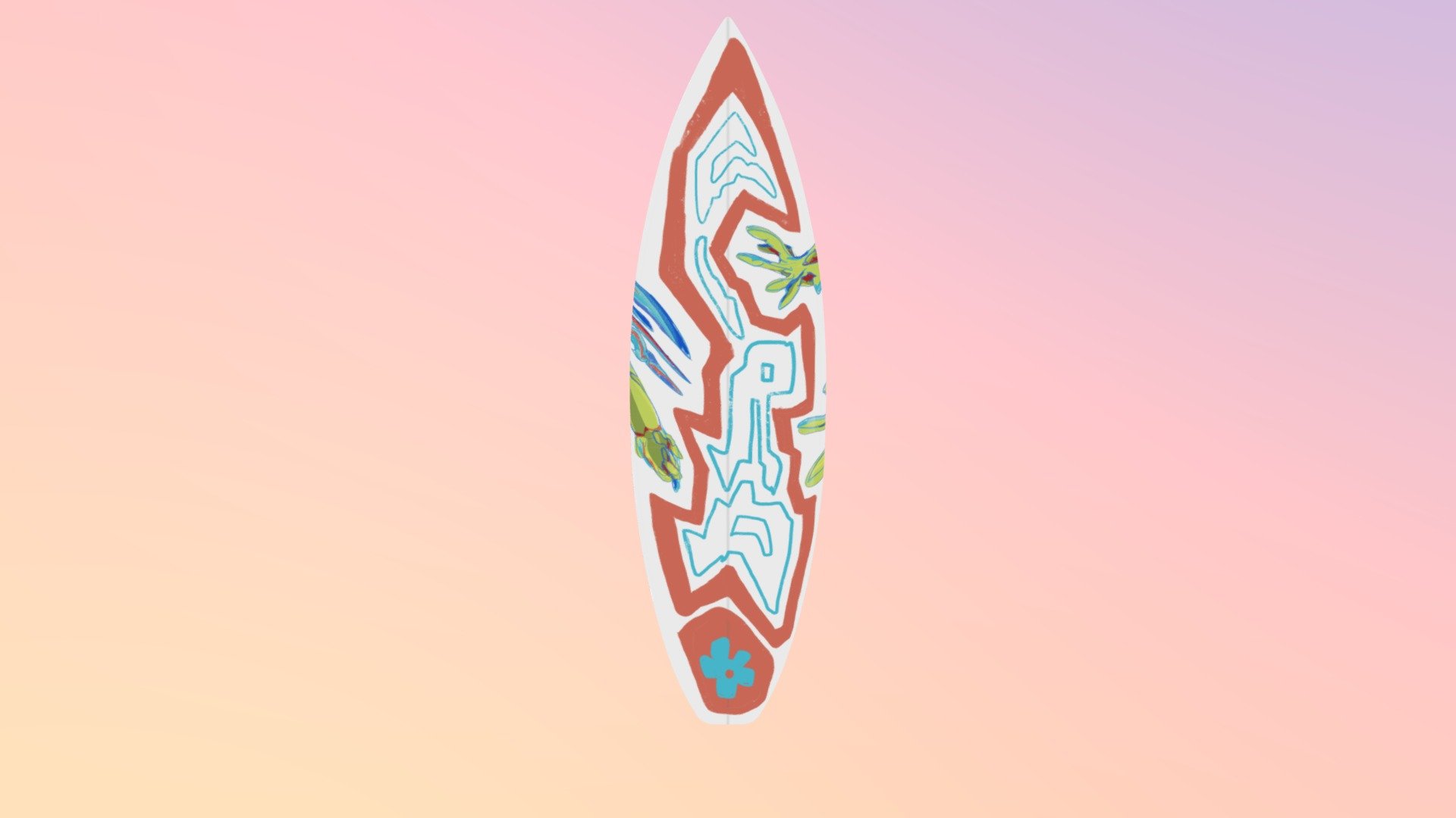Surfboard - 3D model by Gabizorde [ac90764] - Sketchfab