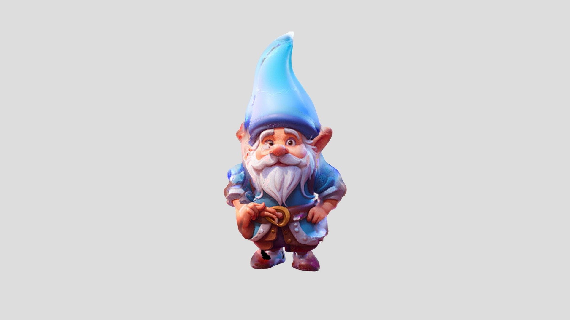 Gnome with a blue hat and beard A small gnome - Download Free 3D model ...