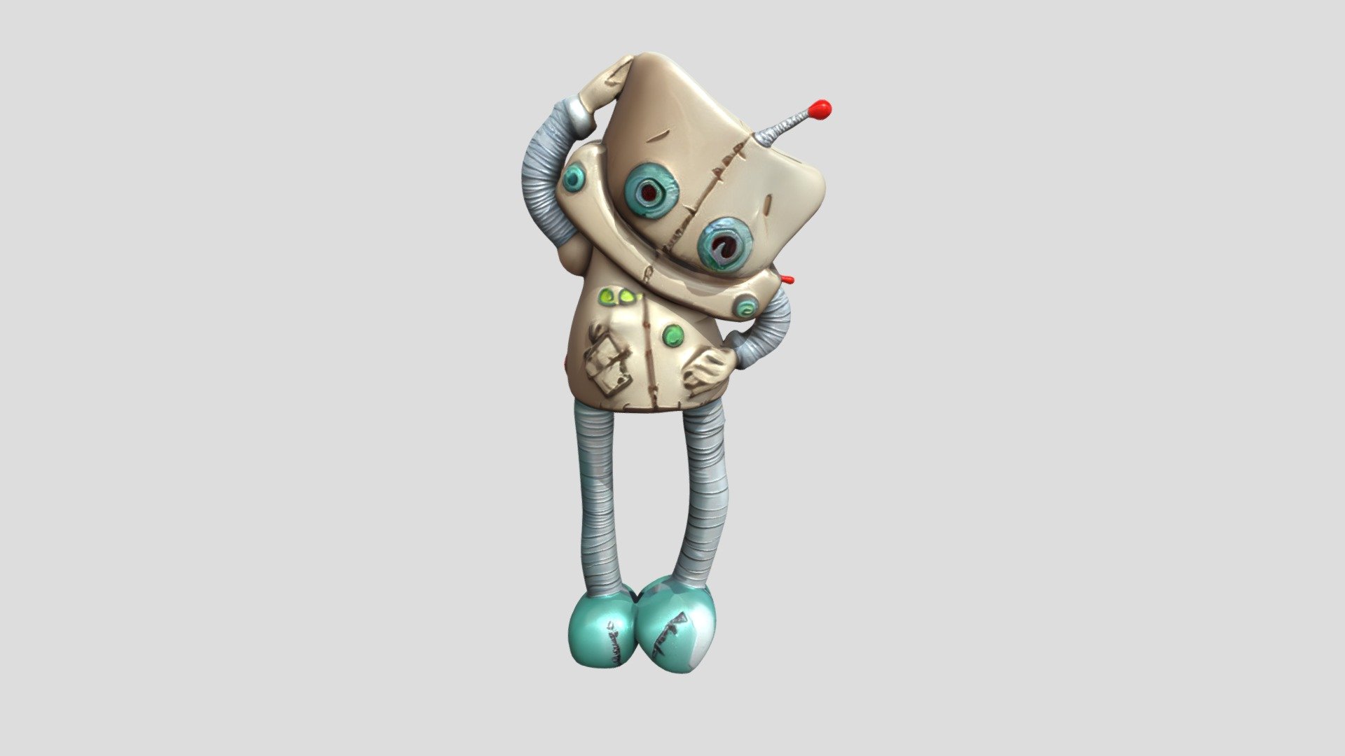 cute cartoon robot character - 3D model by Cedrik__ [ac9b7bc] - Sketchfab