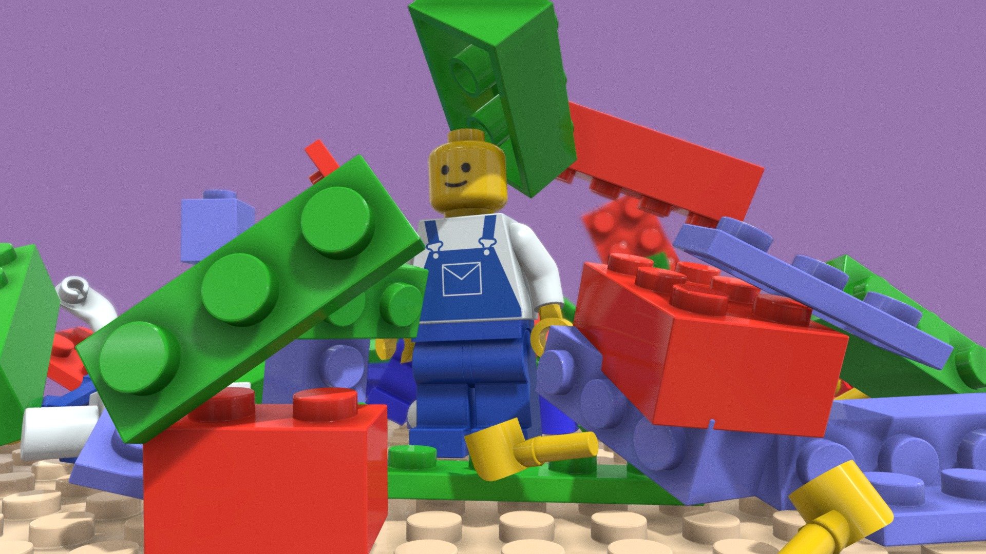 Falling Lego blocks and parts - Buy Royalty Free 3D model by Lycortas ...