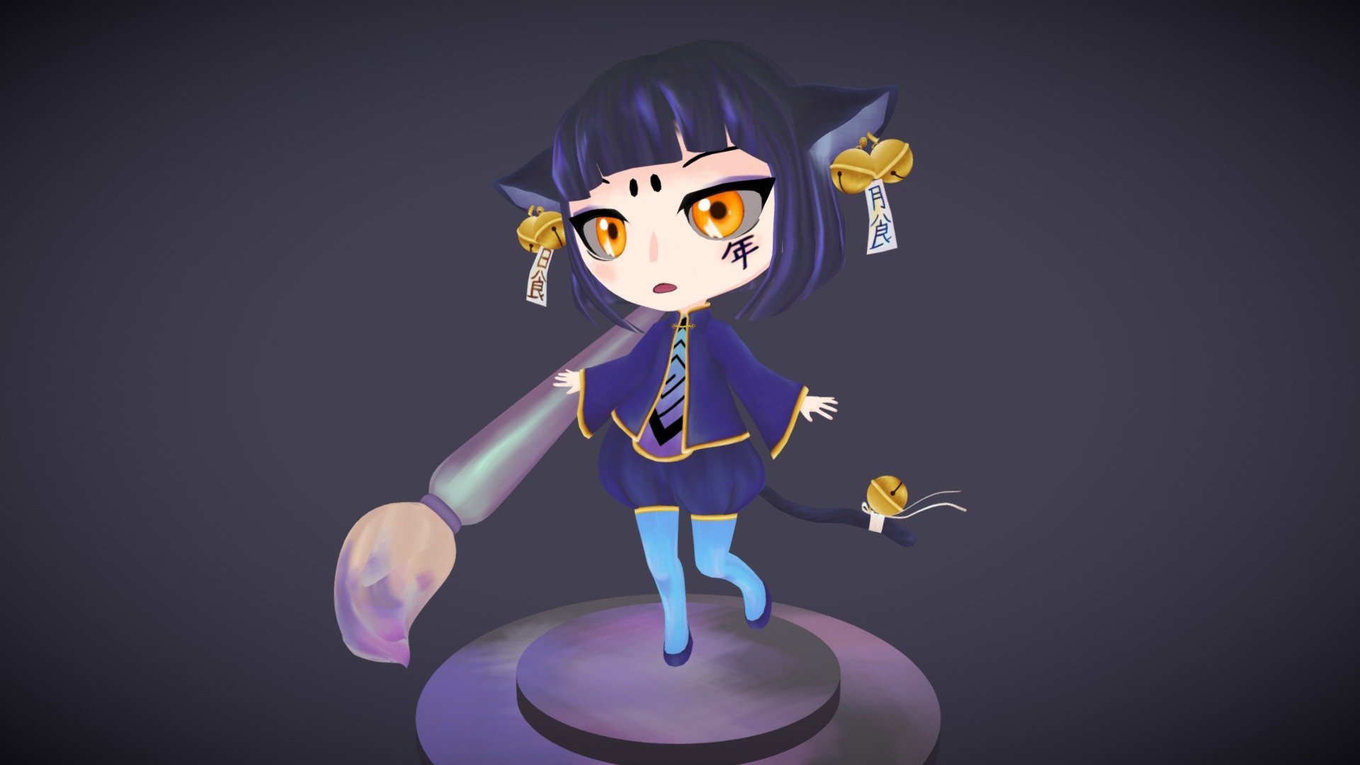 Eclipse Cat - Anime Style Chibi Model - 3D model by Arelysean [acaf55b ...