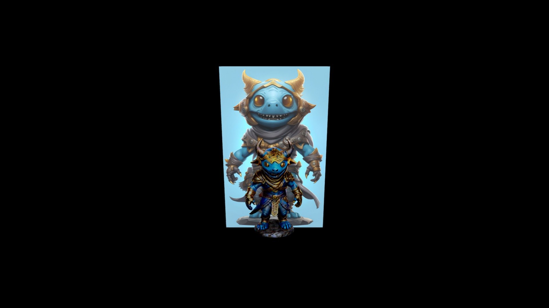 Blue Dragon Knight A blue dragon with horns, - Download Free 3D model ...