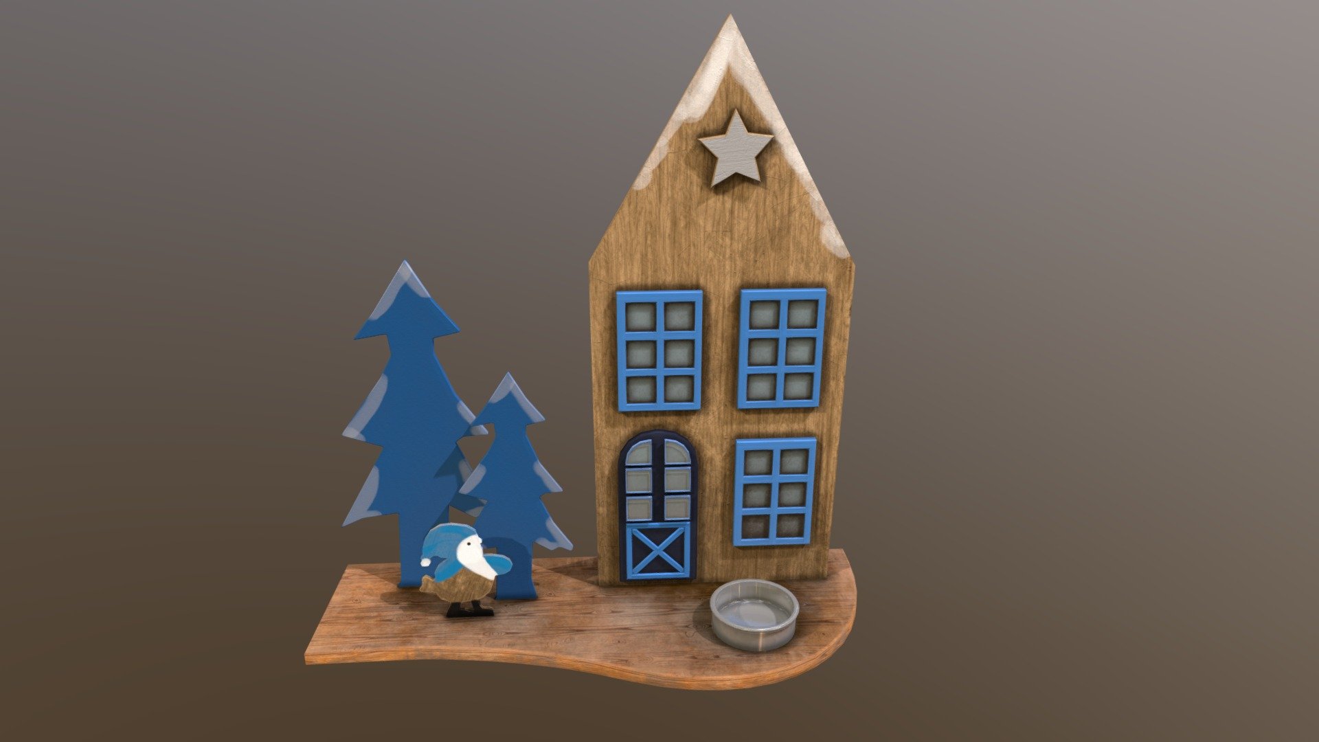 Wooden decorative christmas house - Buy Royalty Free 3D model by Thomas ...