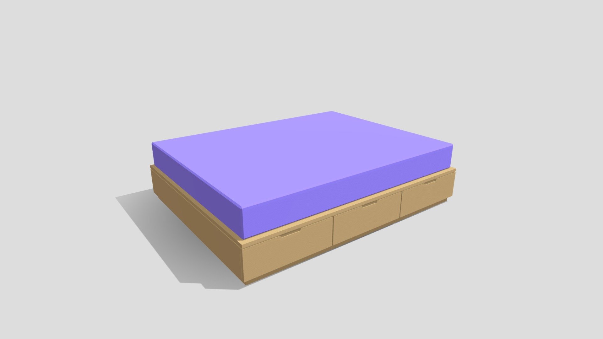 Low Poly Bed #1 - Download Free 3D model by JustBlender [acc91f4 ...