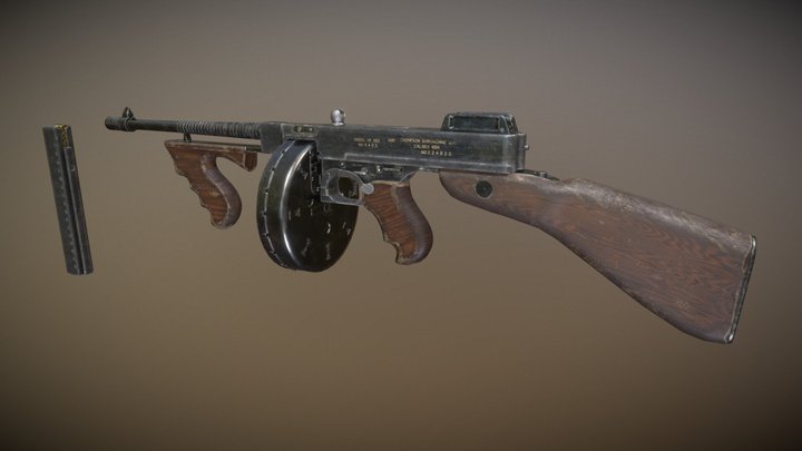 Weapon_thompson 3D models - Sketchfab