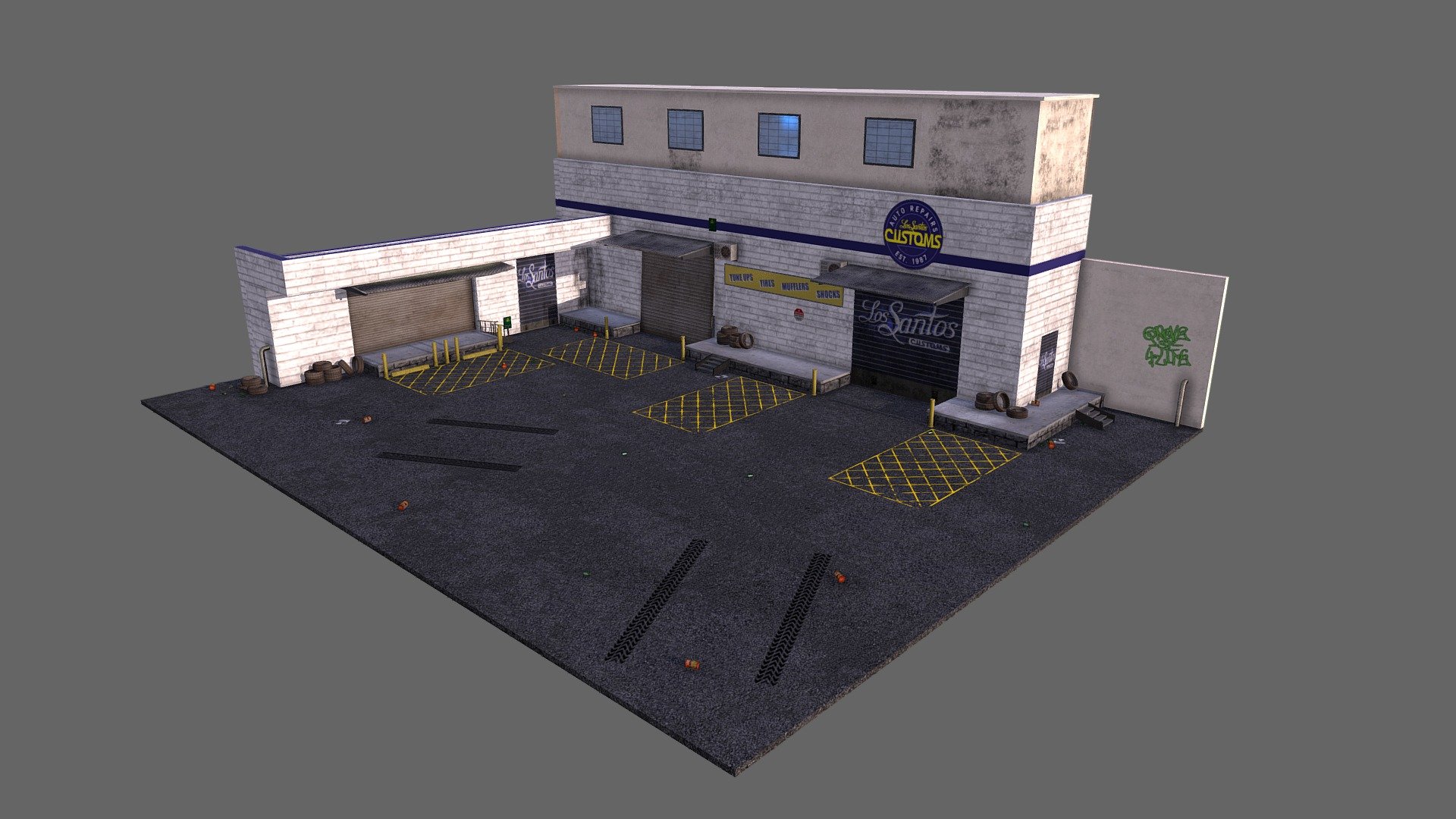 Grand Theft Auto V - Los Santos Customs Model V2 - 3D model by MoHR ...