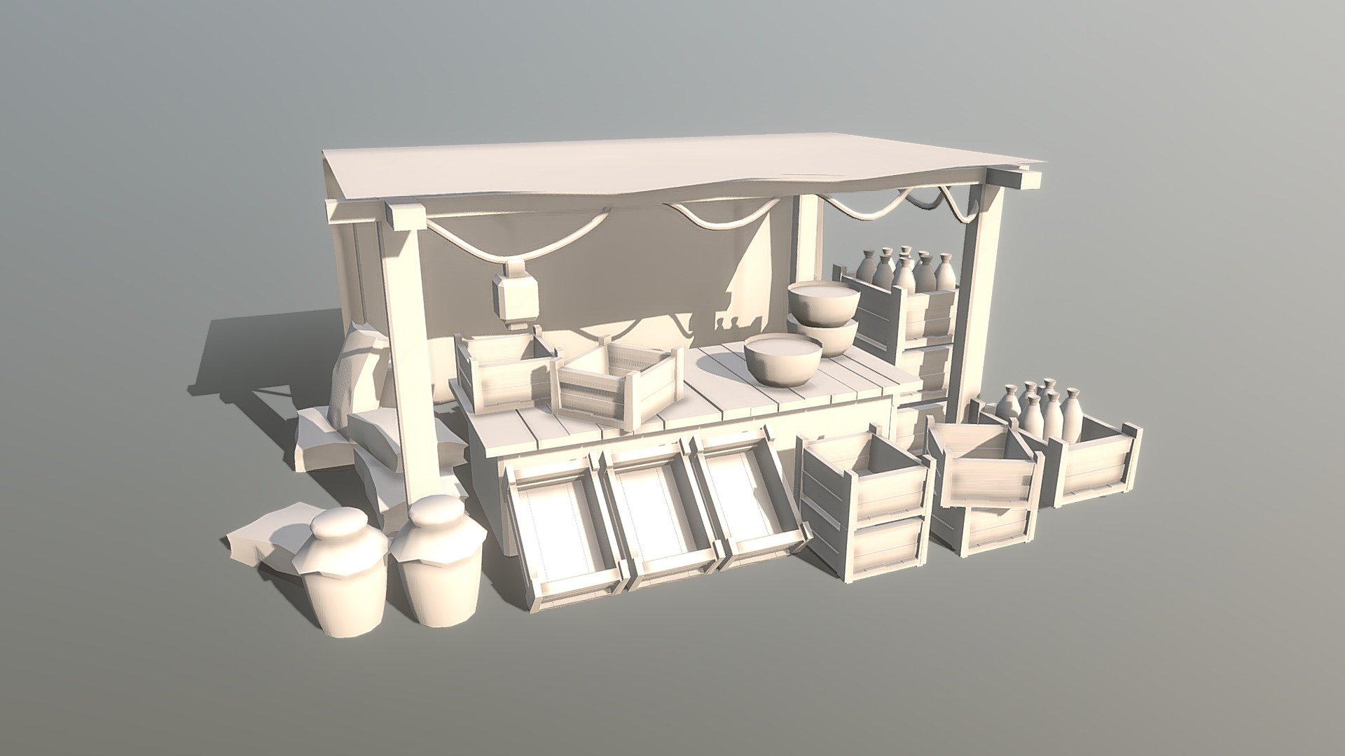 Medieval Stall Set Modeling - Buy Royalty Free 3D model by Vighnesh ...