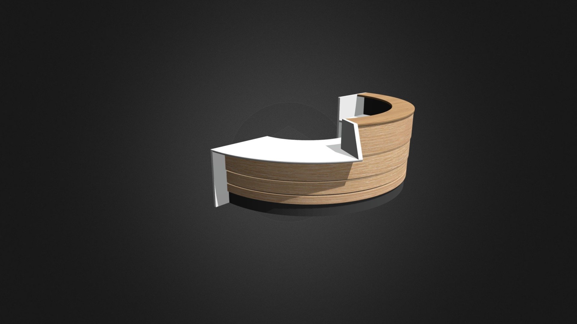 Round Reception Desk D Model - Buy Royalty Free 3D model by cgaxis ...