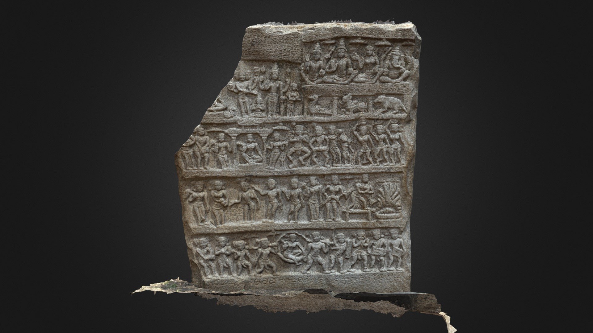 Dekabbe Inscription: A Unique Sati Stone - 3D model by Suhas M ...
