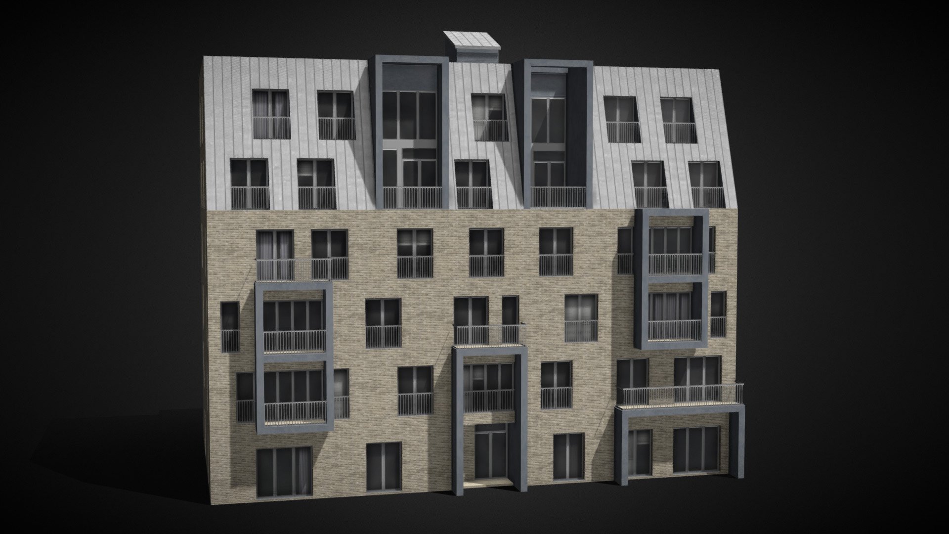 Modern Mid-rise Flats - Download Free 3D model by Lost Gecko (@Lost ...