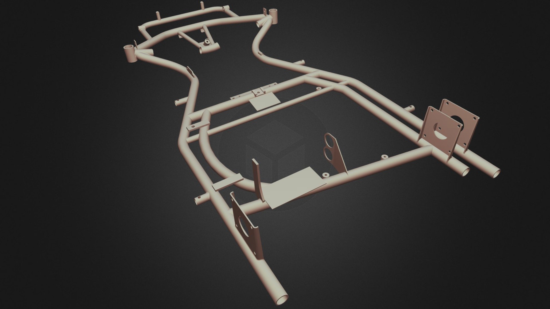 Chassis Frame Design of Go-Kart Vehicle - Buy Royalty Free 3D model by ...