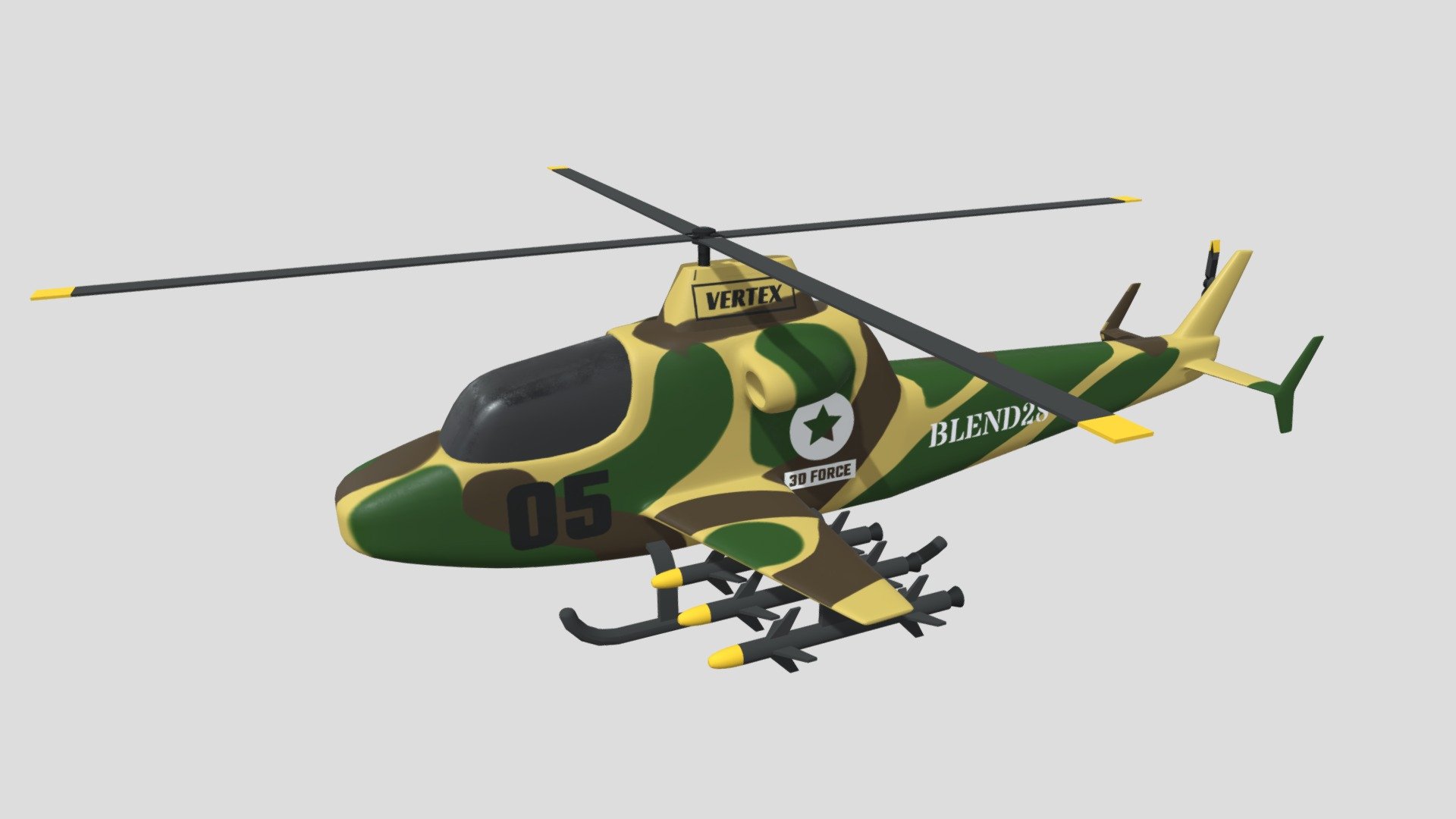 Helicopter - 3D model by rodsan1376 [aced3e6] - Sketchfab