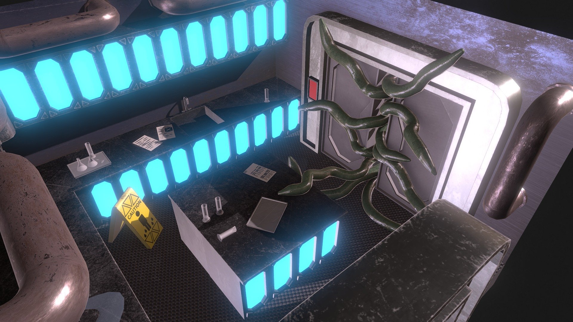 Sci-Fi Laboratory - Project - 3D model by erokasyuart [aceee34] - Sketchfab