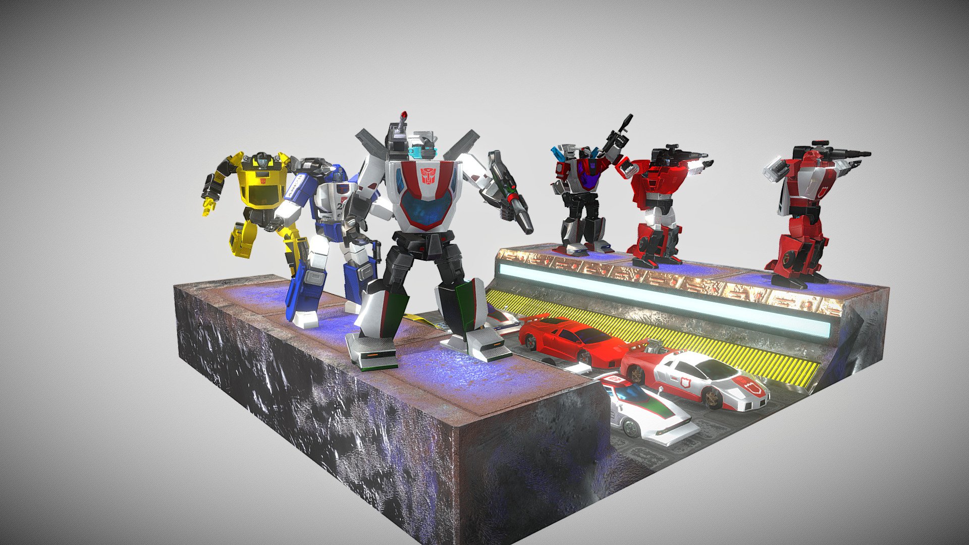 Bots_n_Cars_Platform - 3D model by RedPanther [acf0091] - Sketchfab