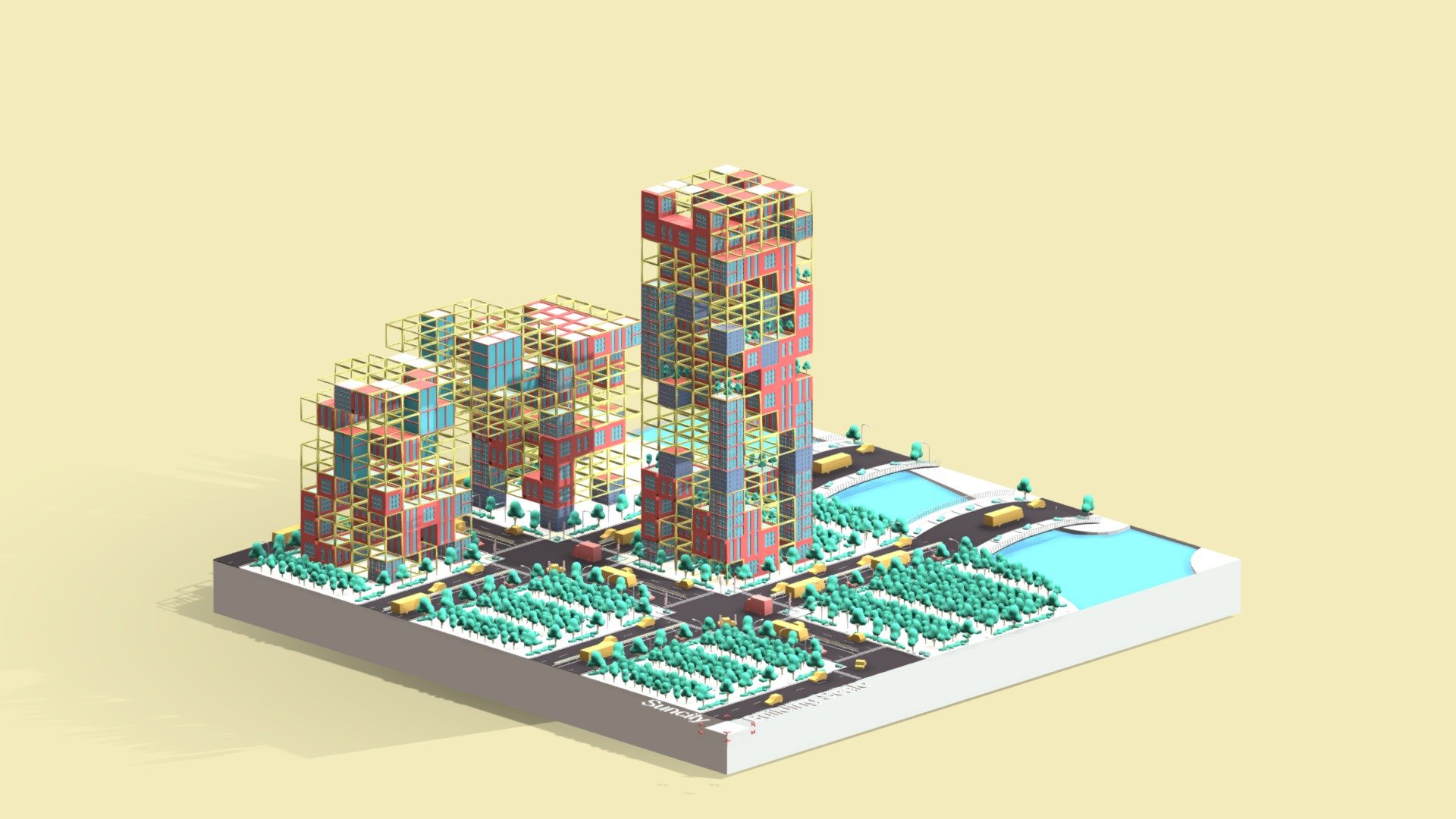 Suncity // Building Scale - 3D model by Nijat (@NijatM) [acf6ab8 ...