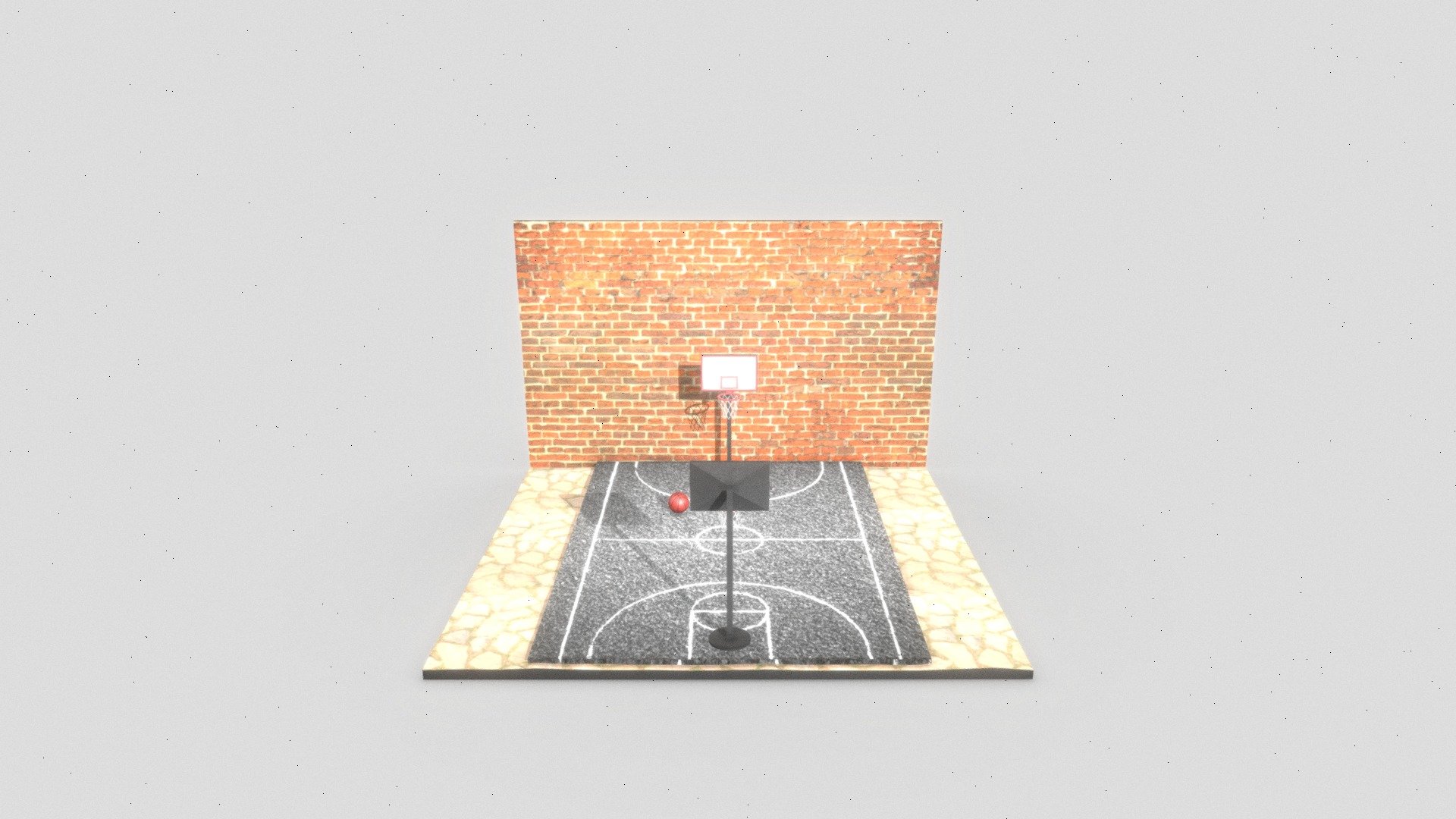Basketball Court - Download Free 3D model by artbyquan [acfd3b2 ...