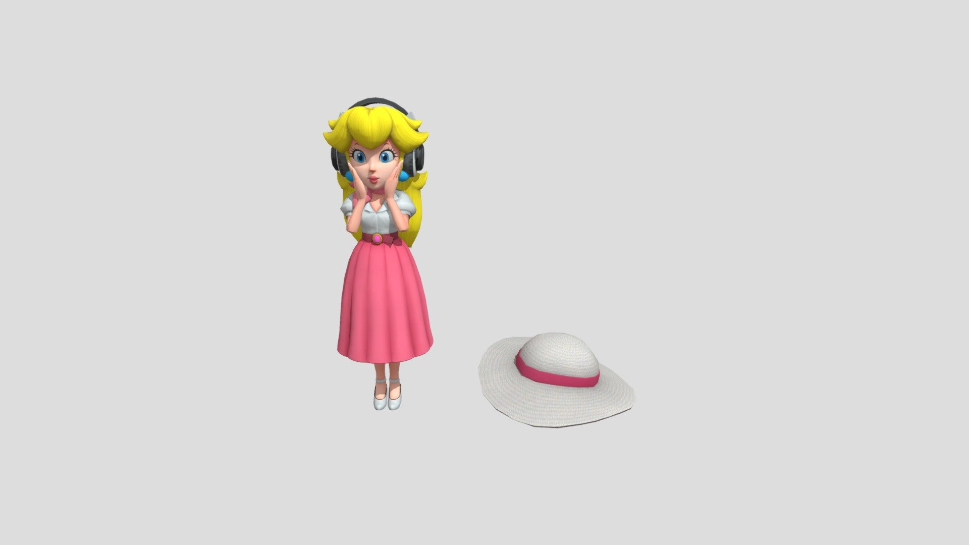 Another peach pose in headphones - Download Free 3D model by ...