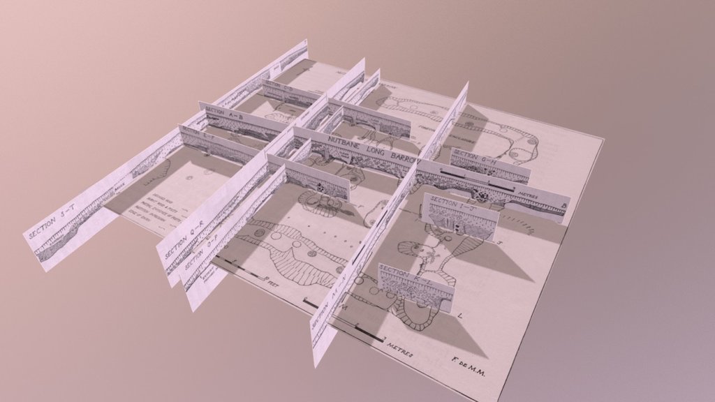 Nutbane Long Barrow Plans and Sections - 3D model by geodigging ...