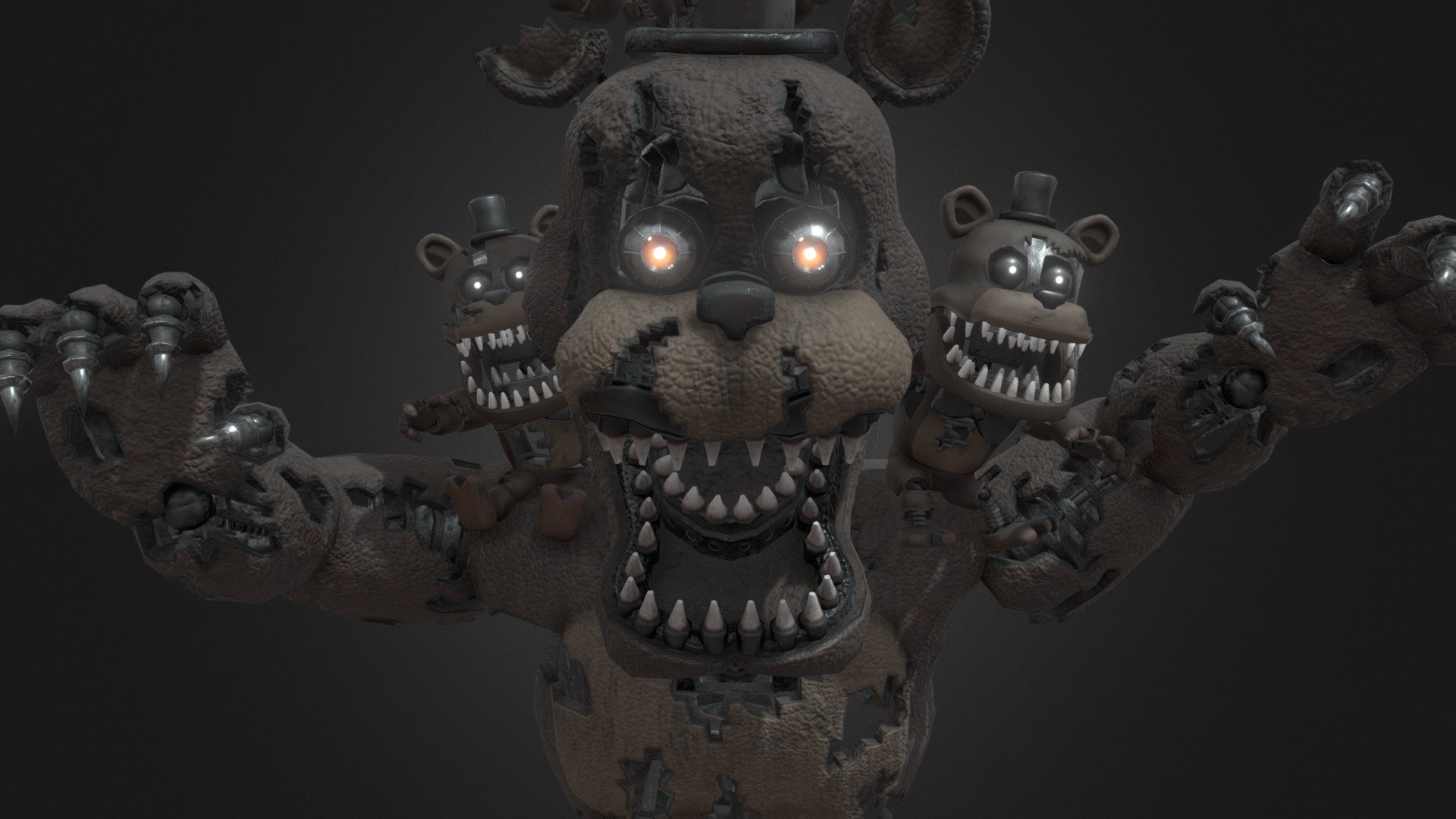 FNaF HW Nightmare Freddy Remesh & ReTexture - Download Free 3D model by ...