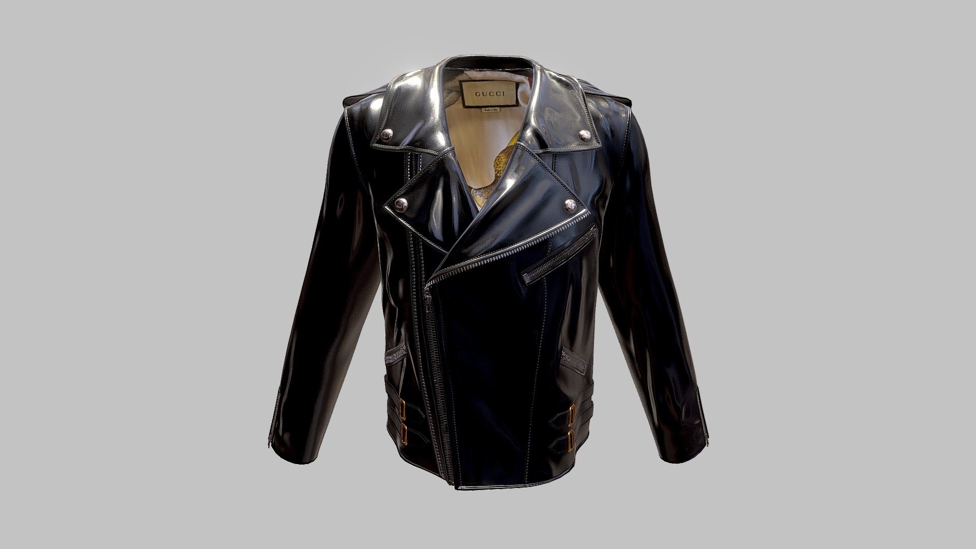 Gucci Leather Biker Jacket - 3D model by Hari K Nair ( Ares Immersive ...