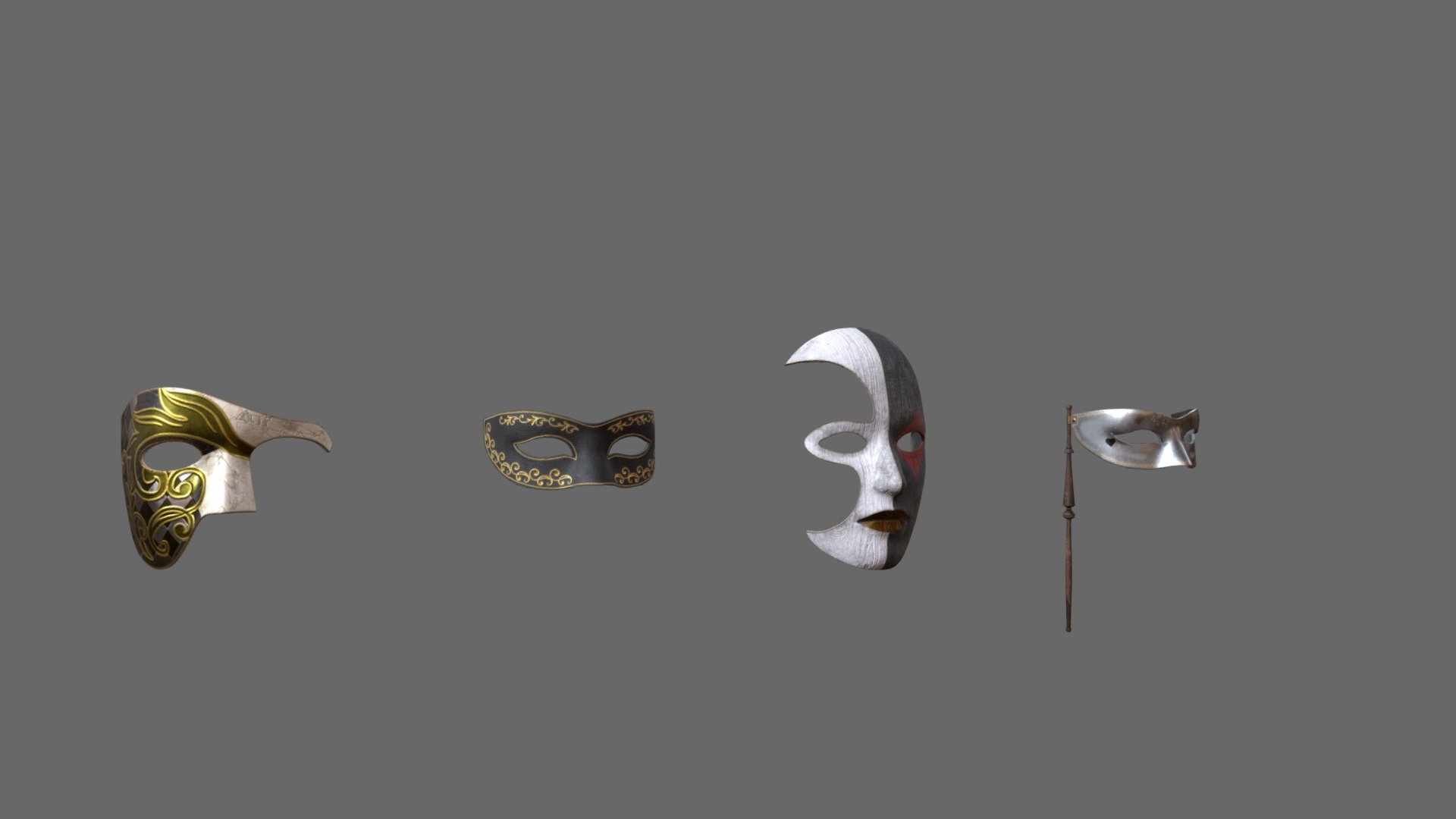 Masquerade Masks - 3D model by Dumokan Art (@dumokanart) [ad14690 ...