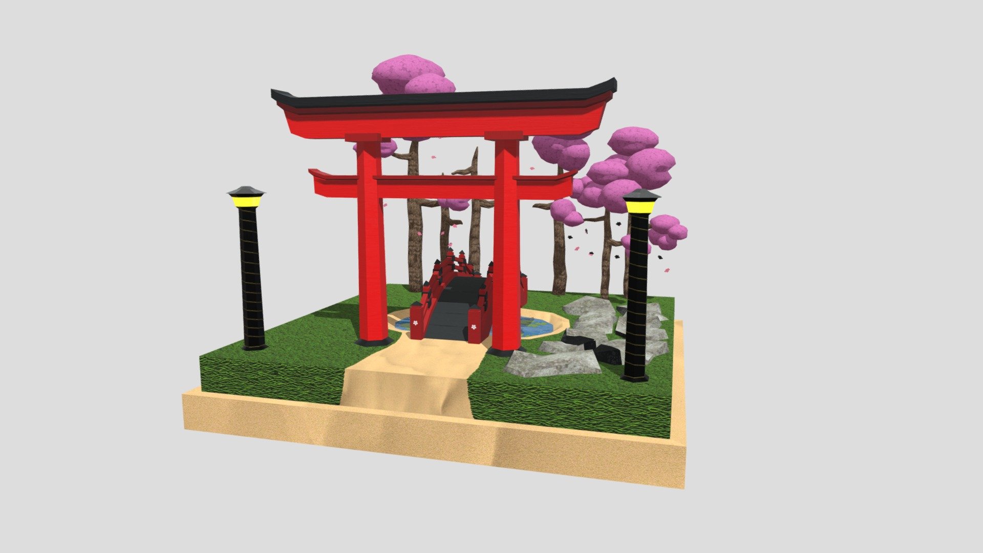 Japanese Garden - 3D model by hilaryamsss [ad1d1c1] - Sketchfab