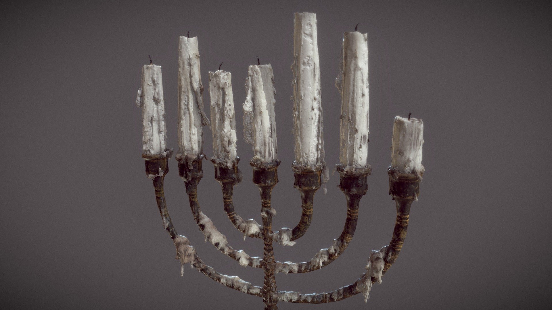 Menora with candles - 3D model by monika urbanczyk (@monikaurbanczyk ...